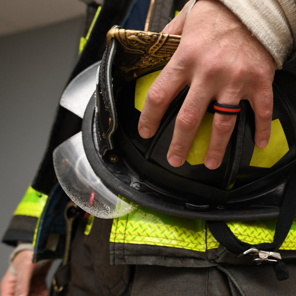 Thin Red Line Silicone Ring - RECON Rings