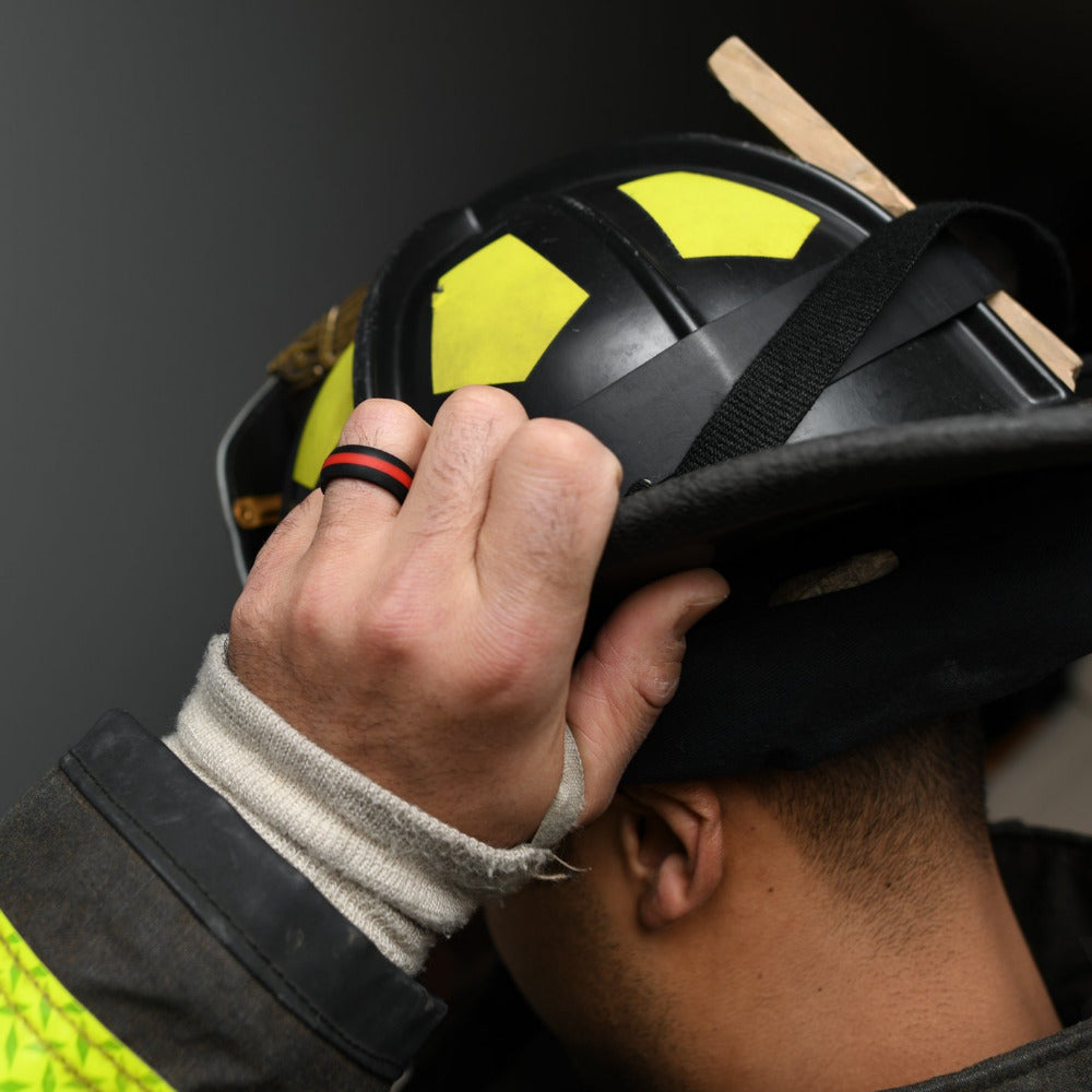 Thin Red Line Silicone Ring - RECON Rings